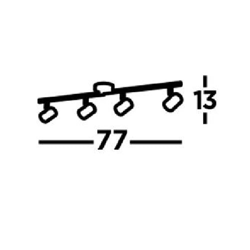 LED White Modern Vintage 4 Lamp Cylinder Head Split Bar Spotlight 77cm - HomeLightsDIRECT