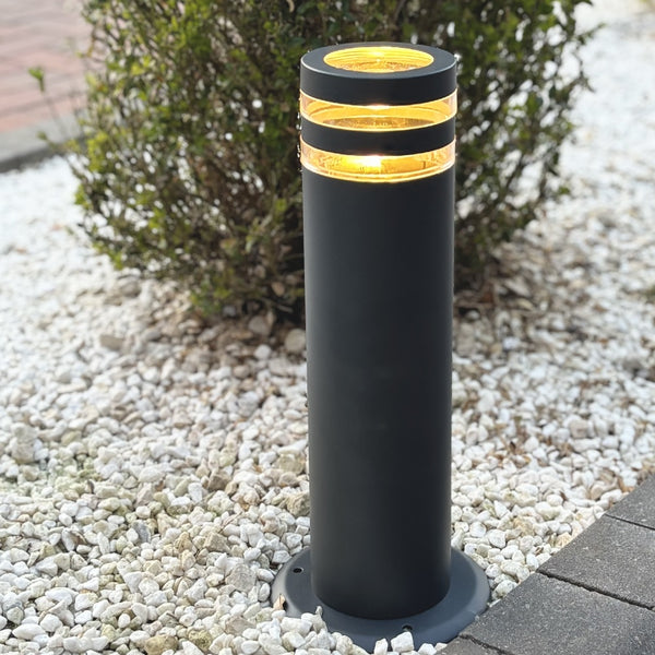 Anthracite Grey Outdoor Modern Cylinder Pedestal Post Light 400mm ...