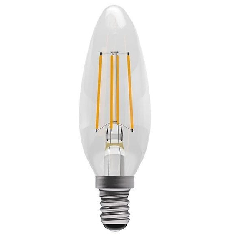 LED 4W (40W) Candle Lamp SES E14 Clear Filament 470lm 6500k Daylight ...