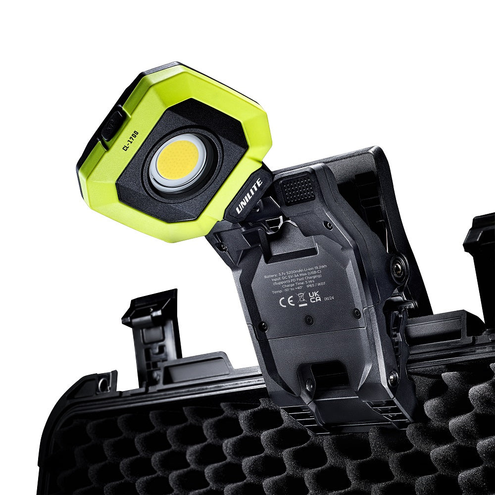 LED USB Rechargeable Heavy Duty Jaw Clamp Work Light 1700 Lumens ...