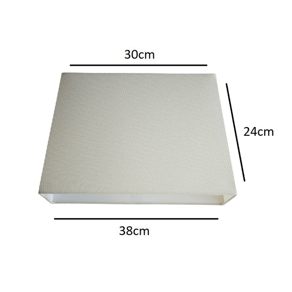 Cream Linen and White Inner Vintage Rectangular Tapered Shade 15 ...