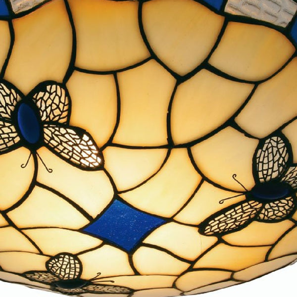 Blue Butterfly Tiffany Glass Vintage Easy Fit Pendant Shade 35cm ...