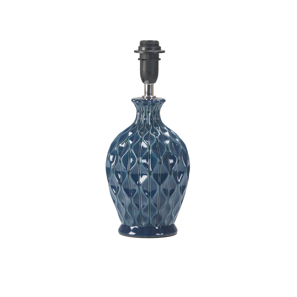 Navy Blue Vintage Ceramic Table Desk Lamp Base 28cm - HomeLightsDIRECT