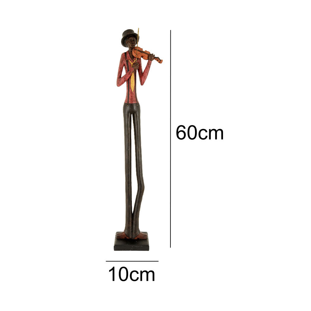 Brown & Red Resin Standing Jazz Violinist Musician Figurine 60cm ...
