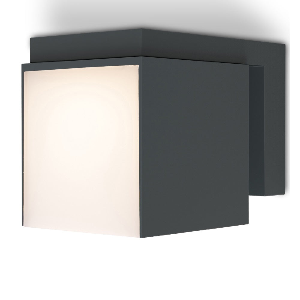Cuba LED Anthracite Outdoor Modern Cube Rotating Head Wall Light 500lm ...