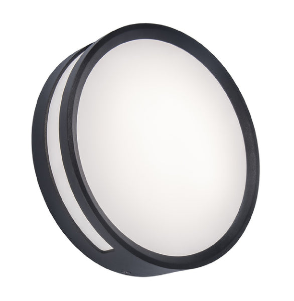 Rola LED Anthracite Outdoor Modern Round Flush Wall & Ceiling Light 18 ...