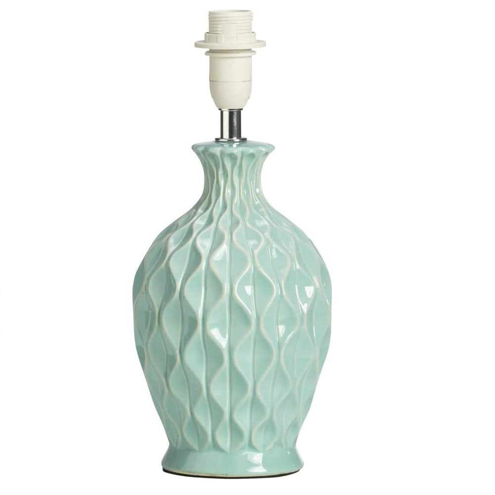 Light Blue Vintage Ceramic Table Desk Lamp Base 28cm - HomeLightsDIRECT