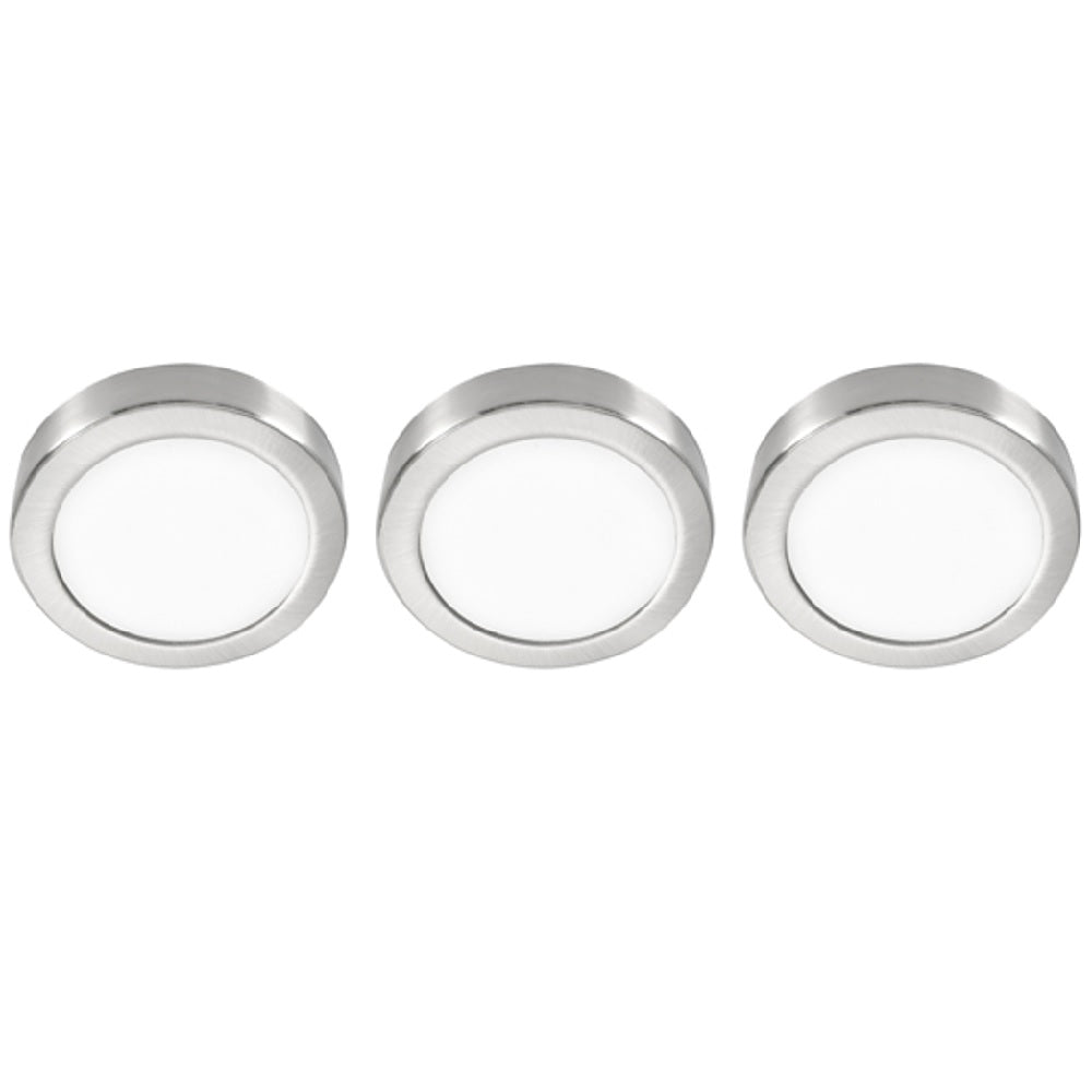 3 Pack Kit LED Stainless Steel Modern Round Under Cabinet Light with D ...