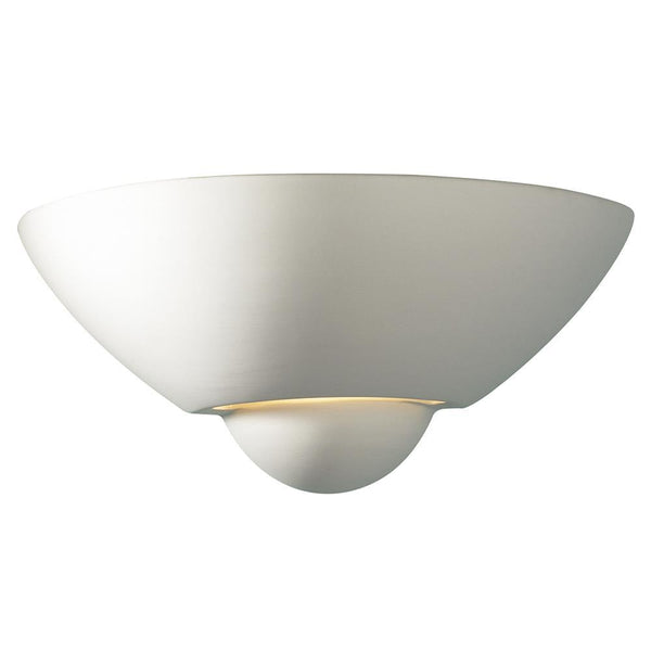 Vector White Ceramic 1 Lamp Modern Half Moon Wall Light - HomeLightsDIRECT